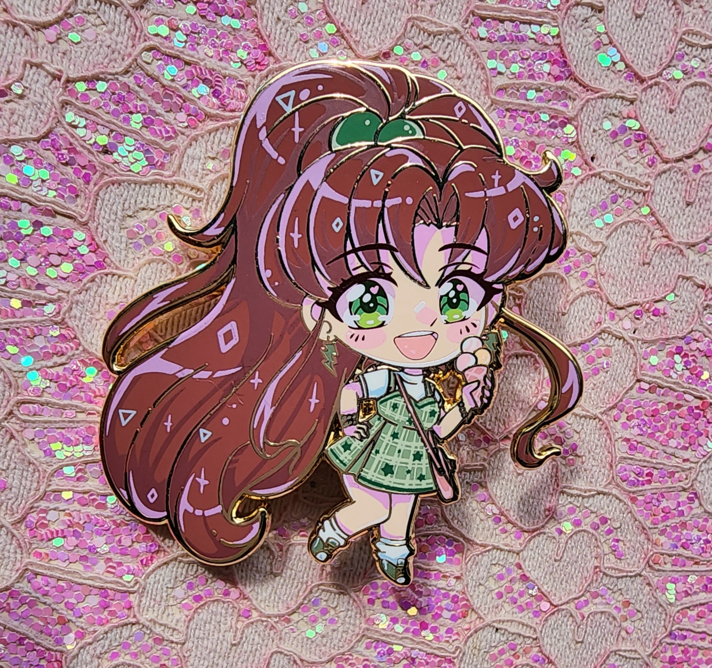 Green Lightning Chibi pin – PastelShootingStar